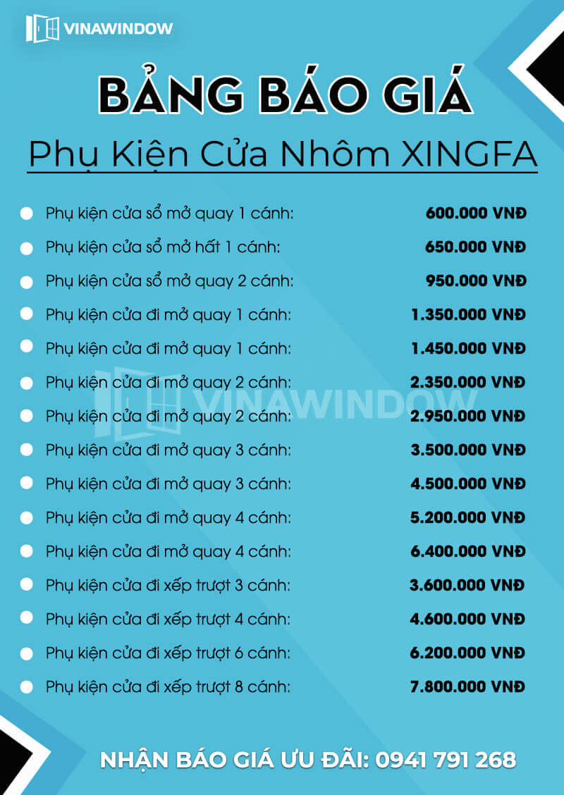 Bảng báo giá phụ kiện Kin Long đồng bộ chính hãng (2023)
